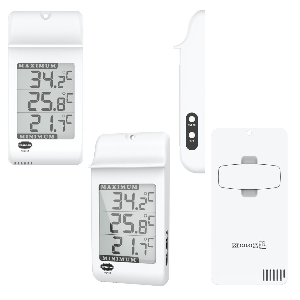 Large digital max min thermometer - white | Brannan