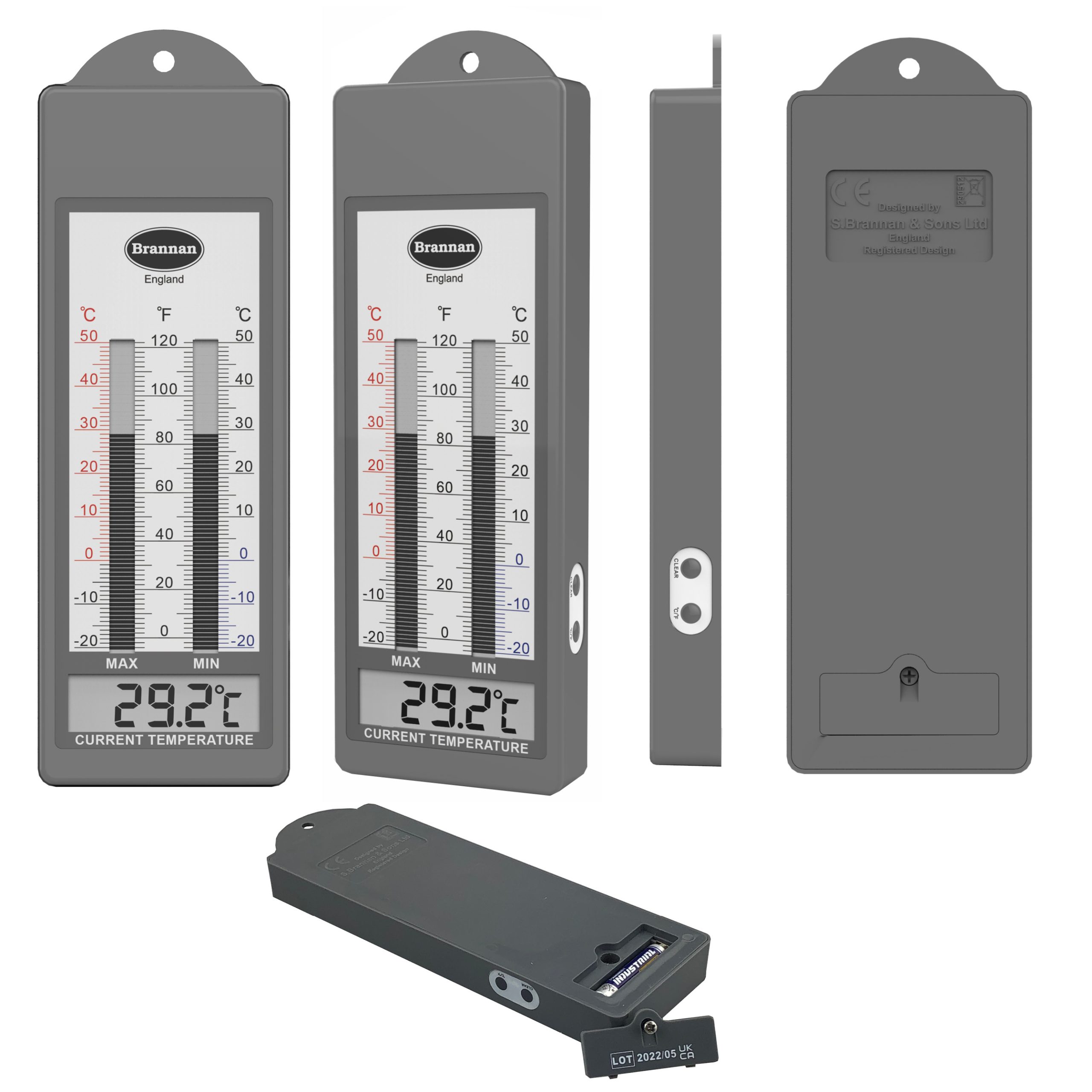 Max min thermometer - waterproof design | Brannan