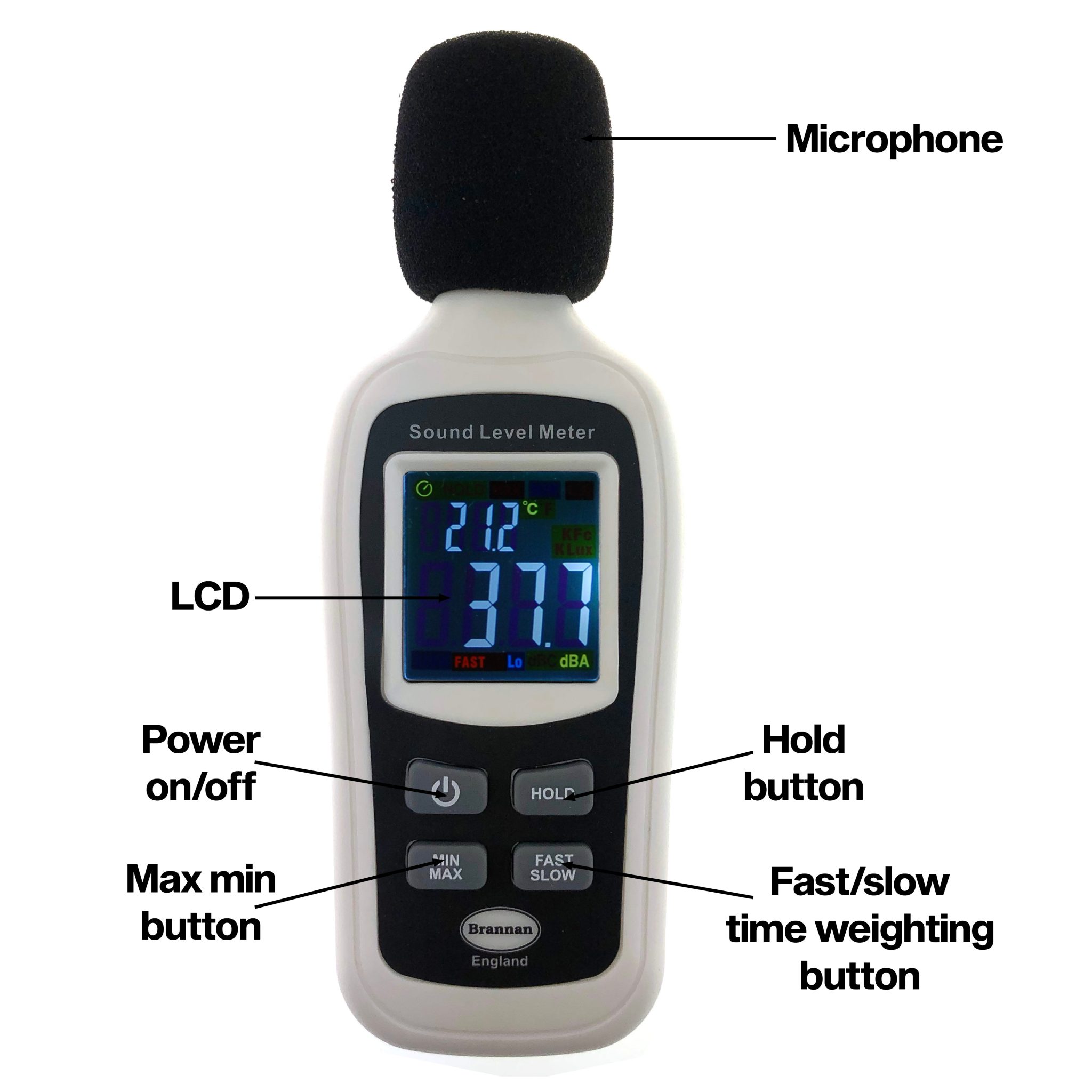 Mini thermo-sound level meter | Brannan