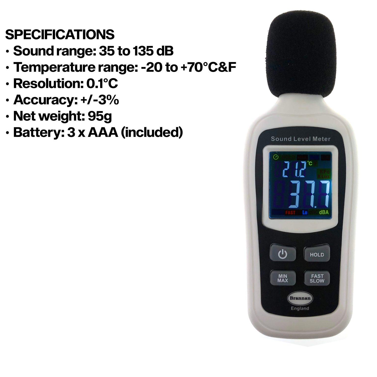 Mini thermo-sound level meter | Brannan
