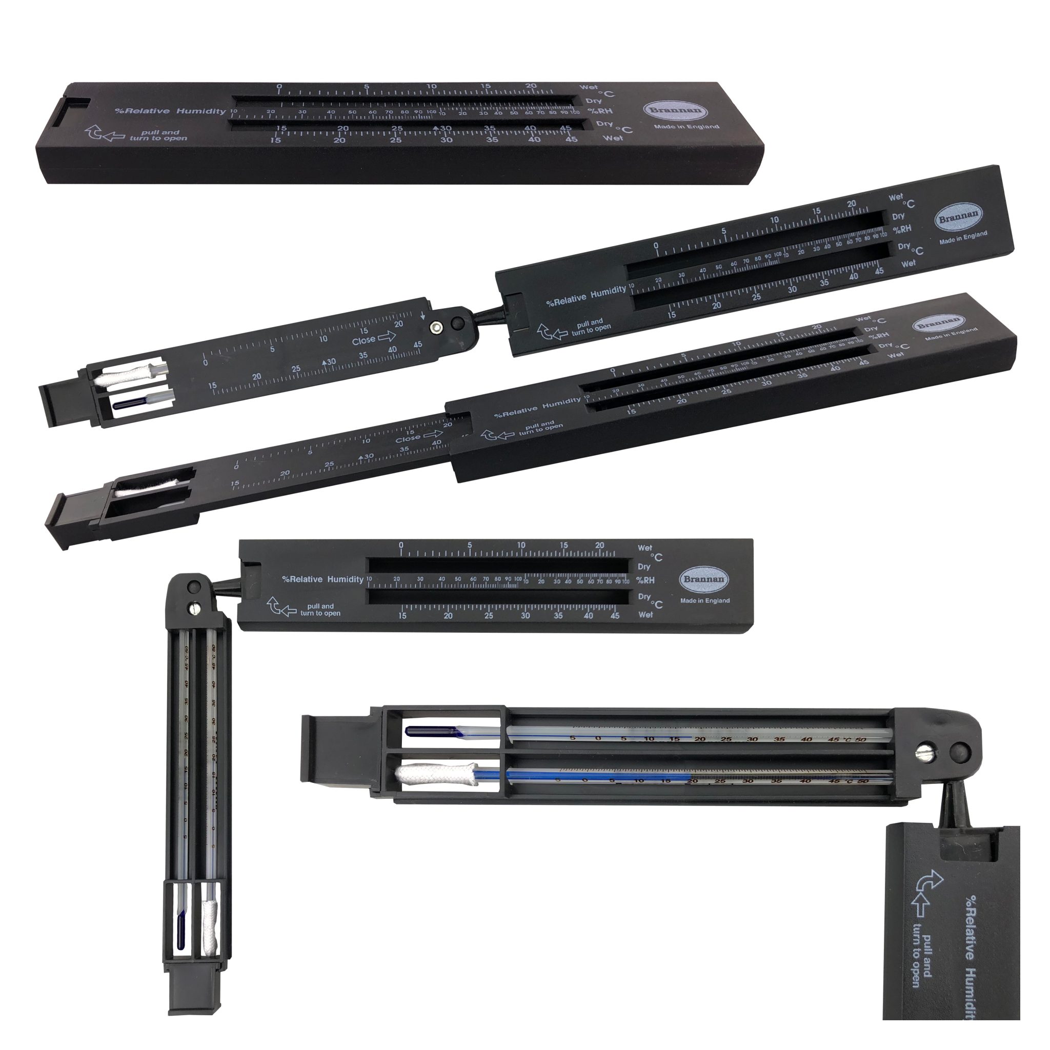 Psychrometer Wet and Dry Bulb Whirling hygrometer - Brannan