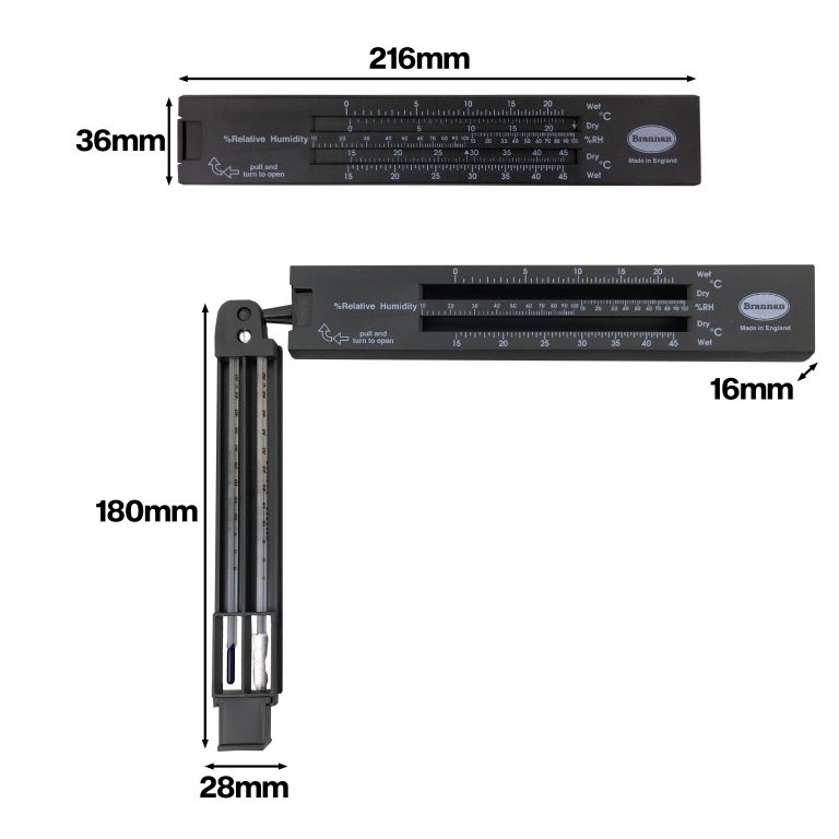 Psychrometer Wet and Dry Bulb Whirling hygrometer - Brannan