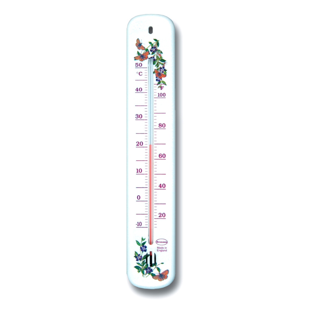 Decorative 215mm wall thermometer - butterfly design | Brannan