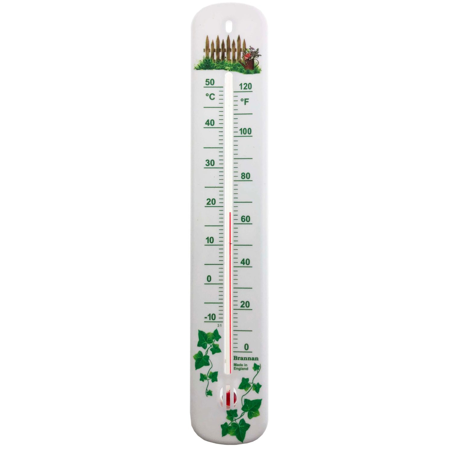 215mm plastic wall thermometer - decorative countryside design | Brannan