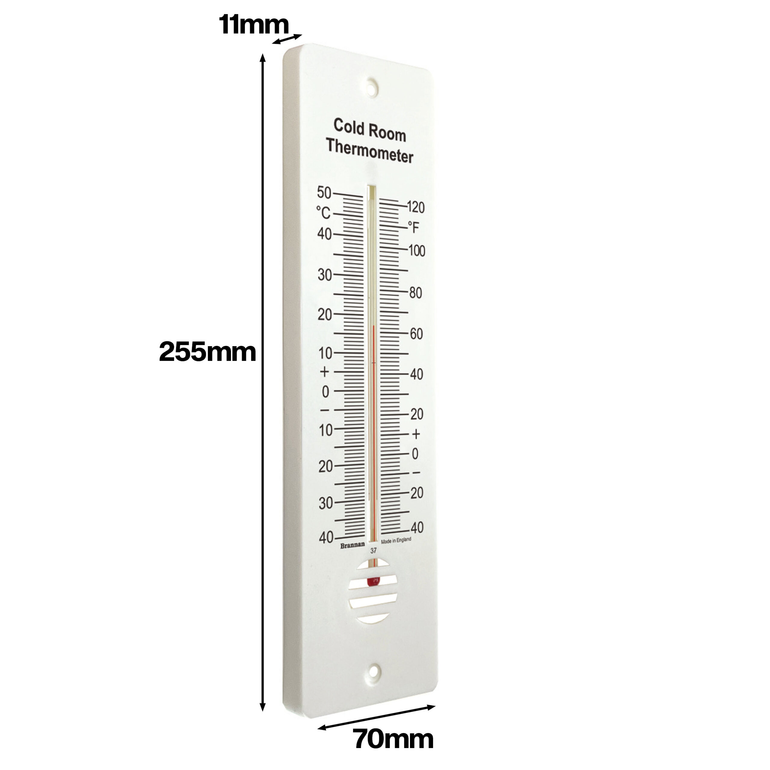 255mm plastic wall thermometer - cold room thermometer | Brannan