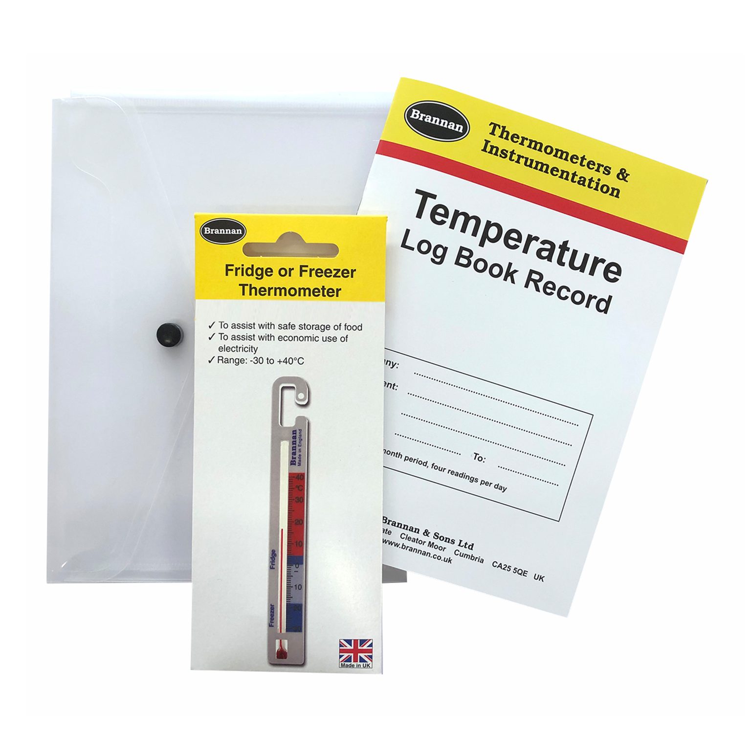 Log book kit with vertical thermometer | Brannan