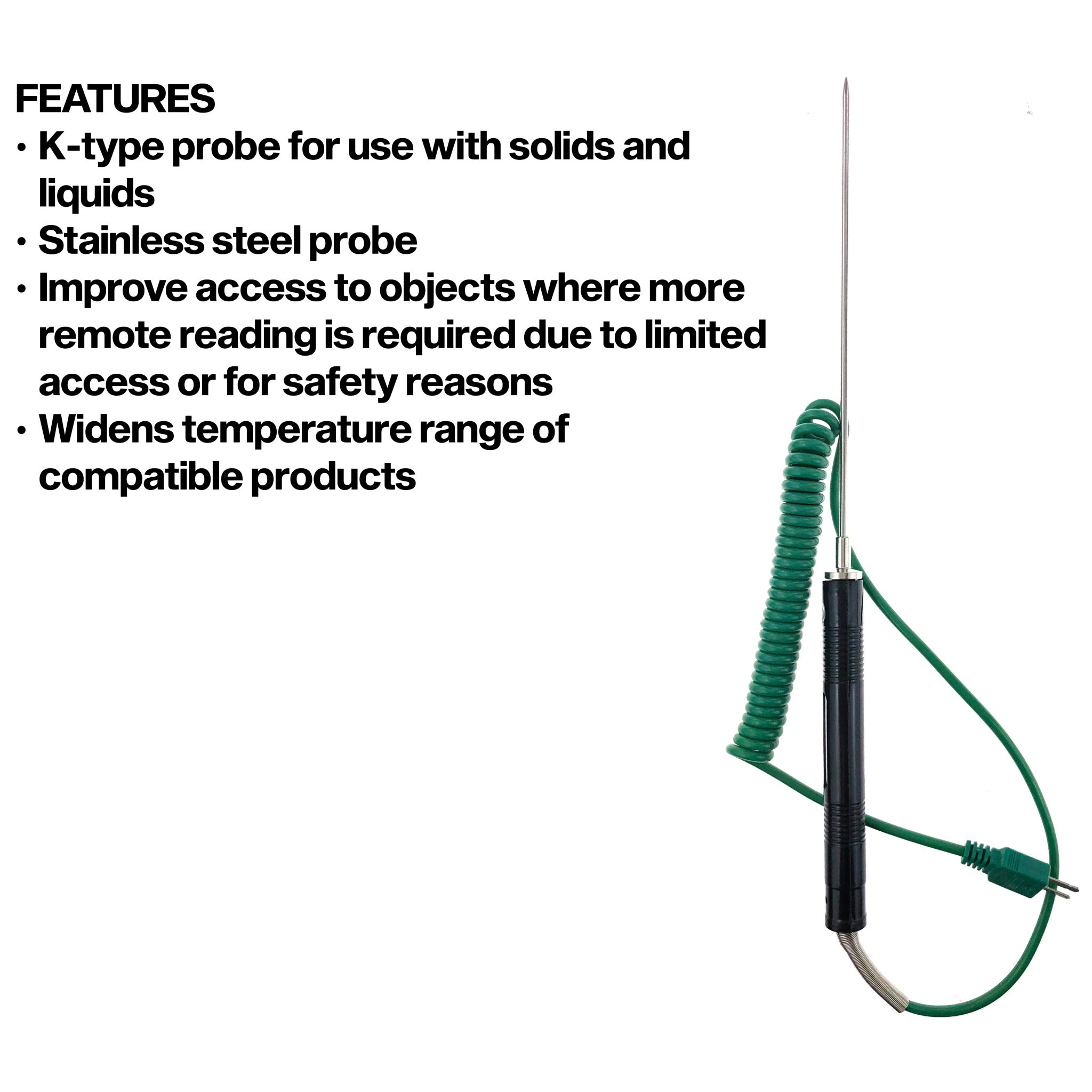 K-type temperature probe for solids & liquids| Brannan