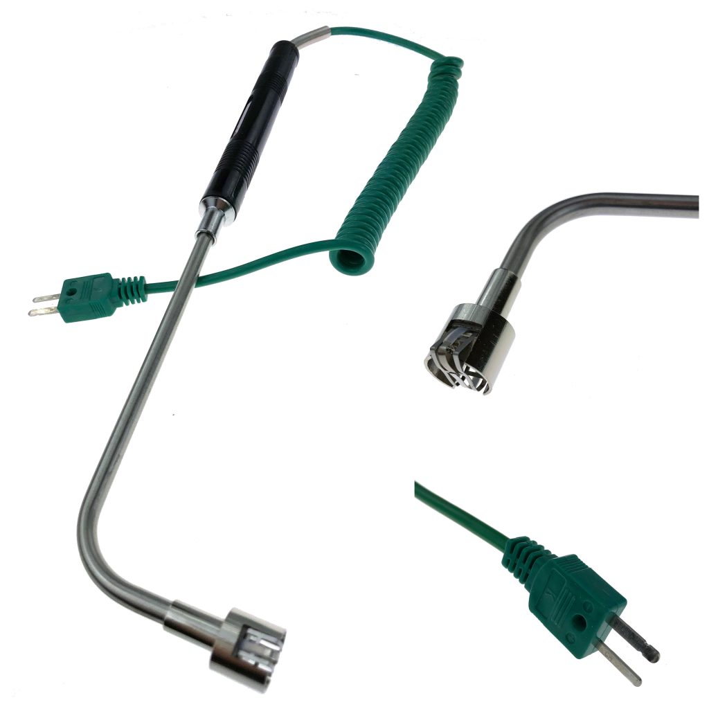 Curved head K-type temperature probe for contact/surface use | Brannan