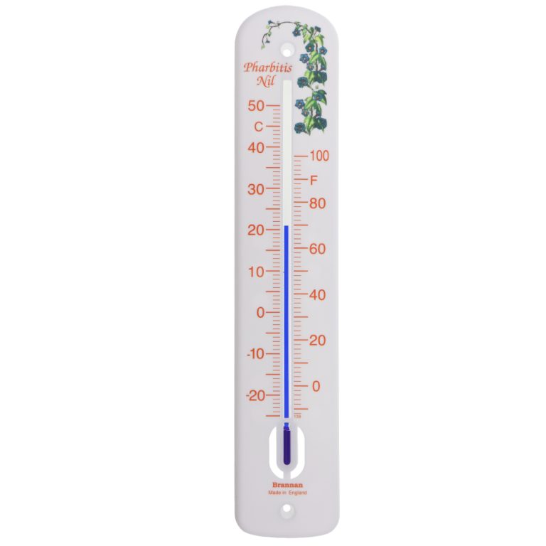 380mm plastic wall thermometer - decorative flower design | Brannan