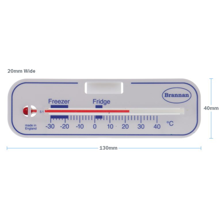 Horizontal fridge or freezer thermometers - standard design | Brannan