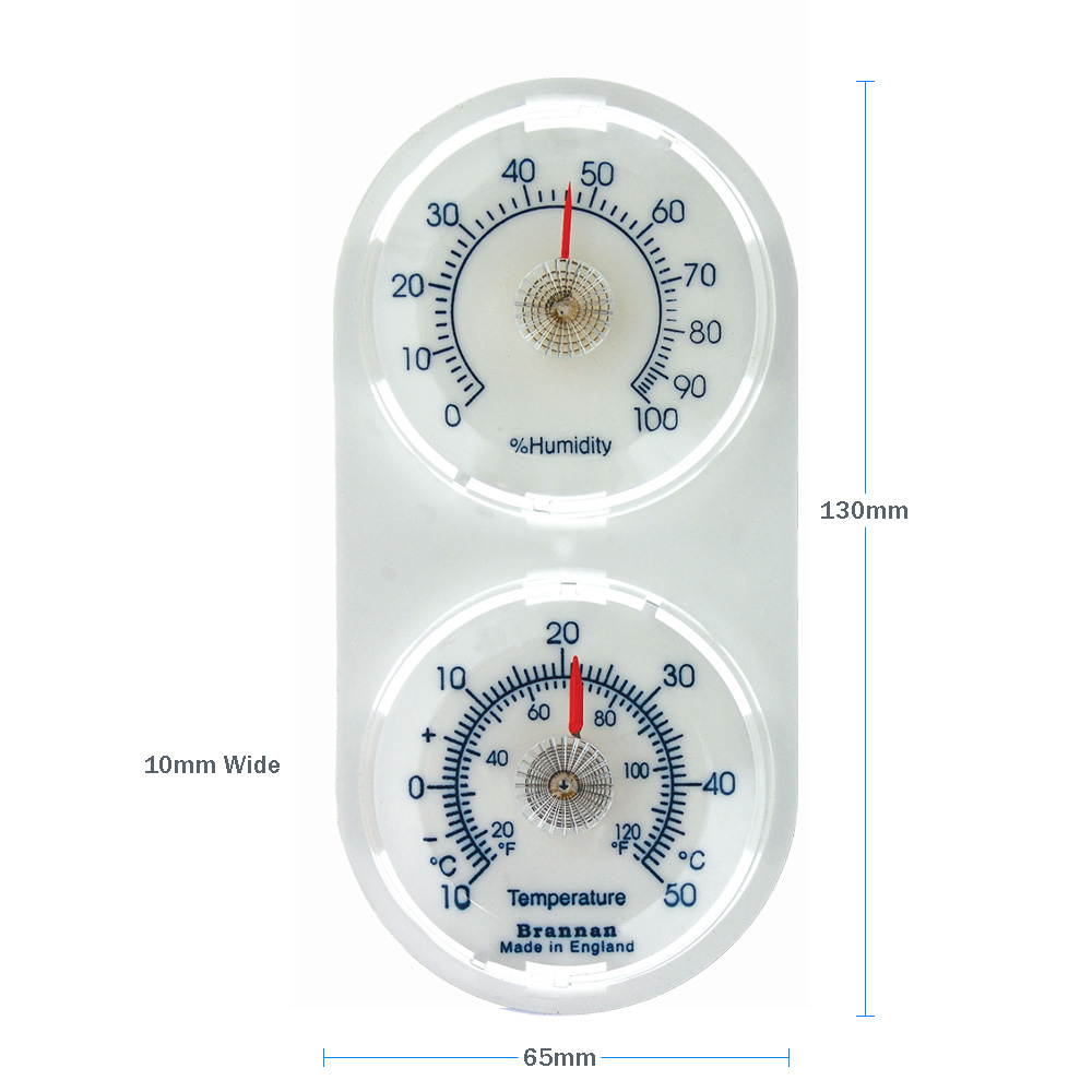 Twin mini dial hygrometer thermometer Brannan