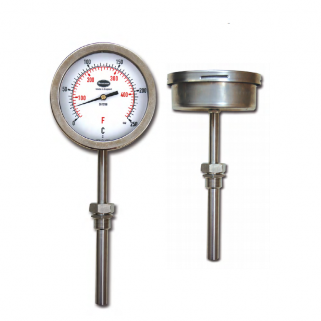 Industrial dial thermometers for HVAC, Marine, and Oil & Gas | Brannan