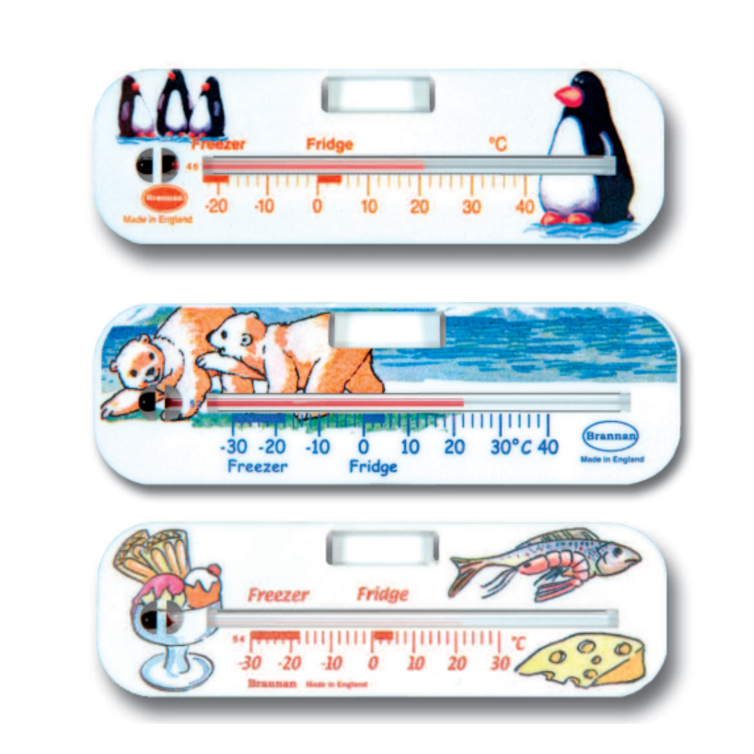 Horizontal fridge or freezer thermometers - standard design | Brannan