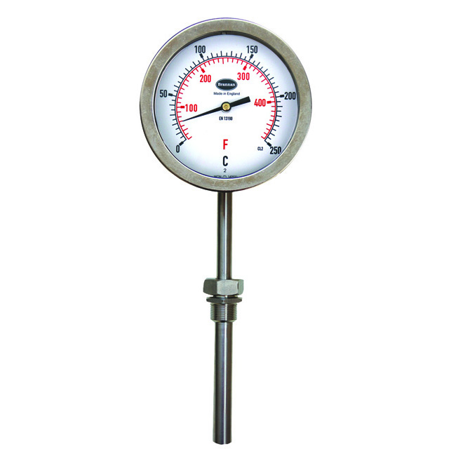 Industrial dial thermometers for HVAC, Marine, and Oil & Gas | Brannan