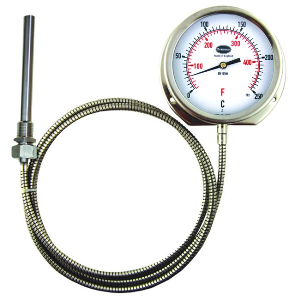 Industrial dial thermometers for HVAC, Marine, and Oil & Gas | Brannan