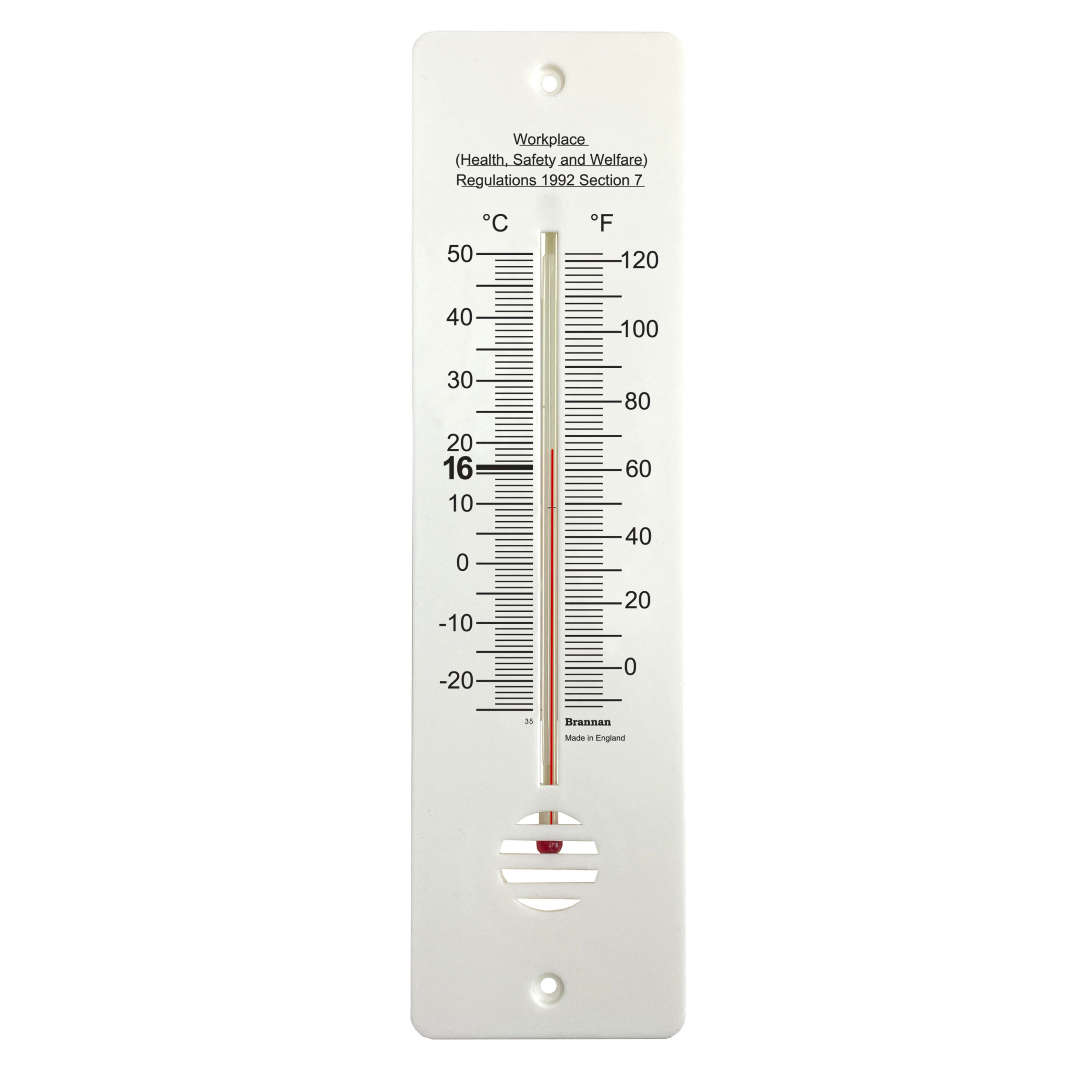 255mm plastic wall thermometer - workplace thermometer | Brannan