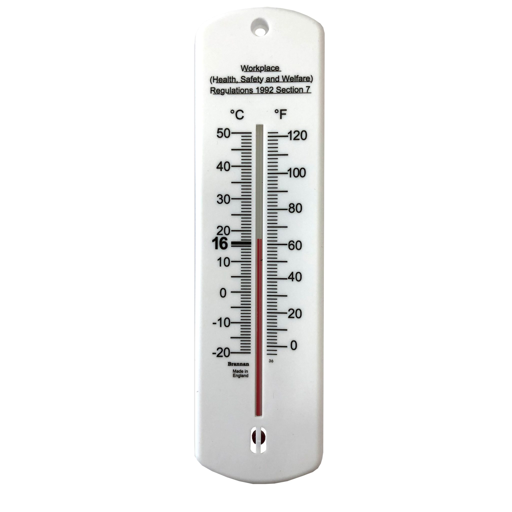 Short plastic wall thermometer | Brannan