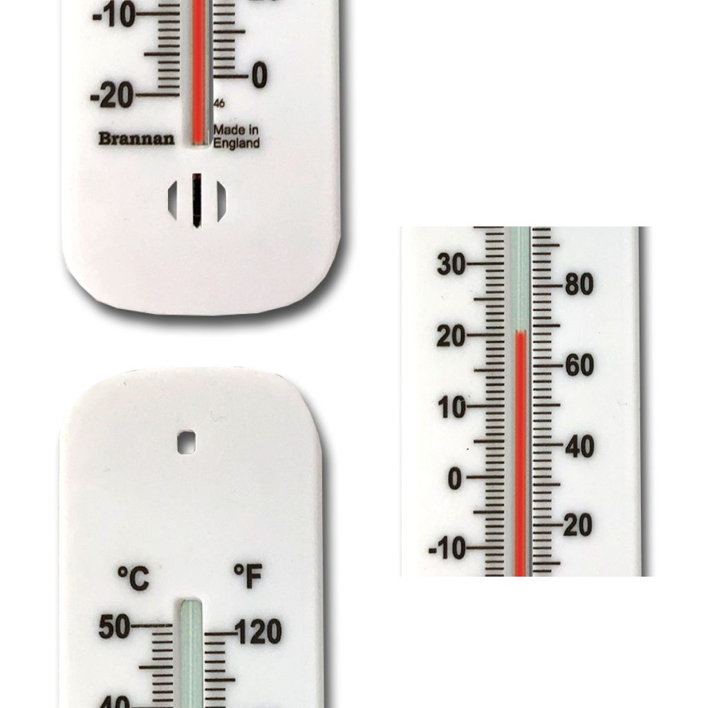 Short plastic wall thermometer | Brannan