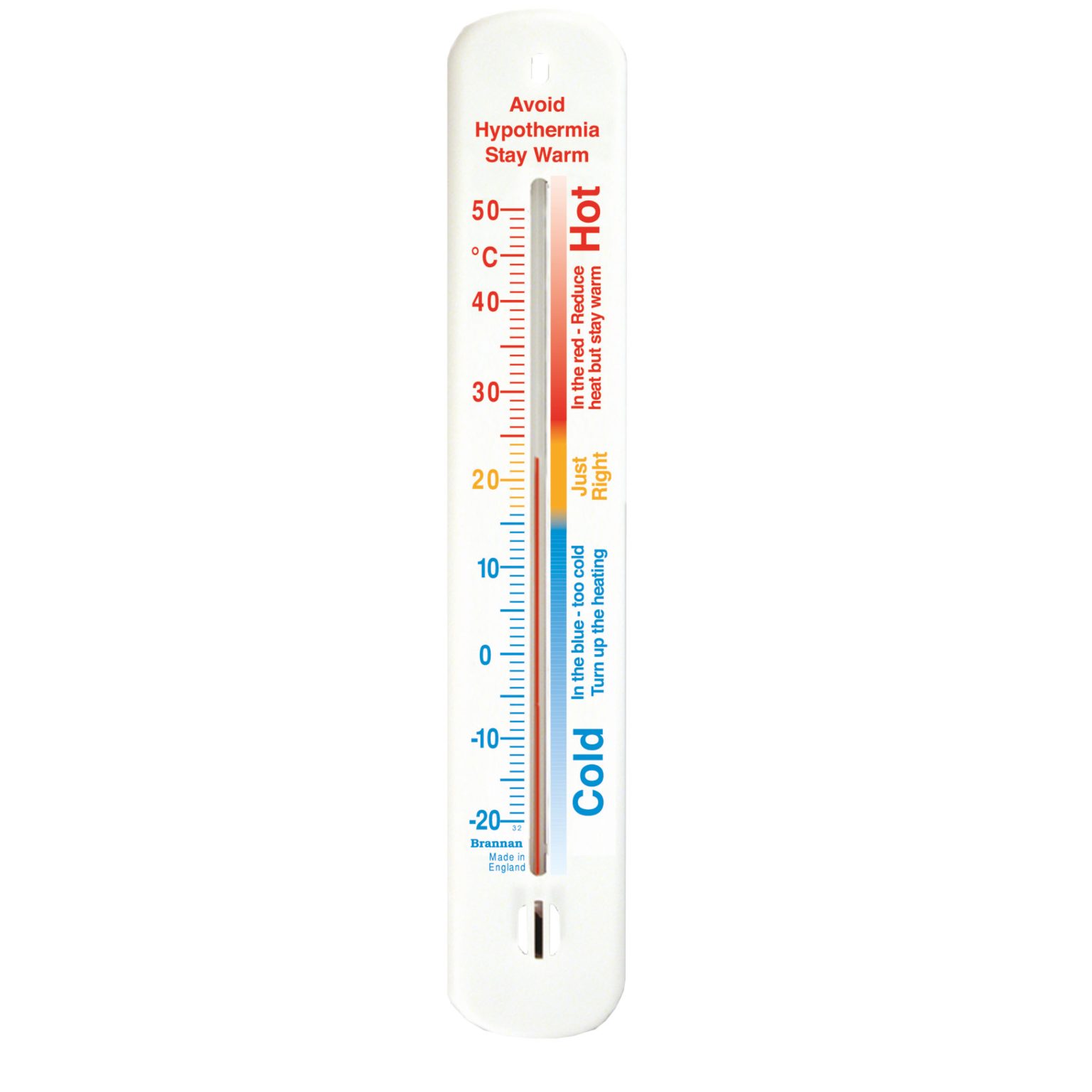 215mm plastic wall thermometer - hypothermia thermometer | Brannan