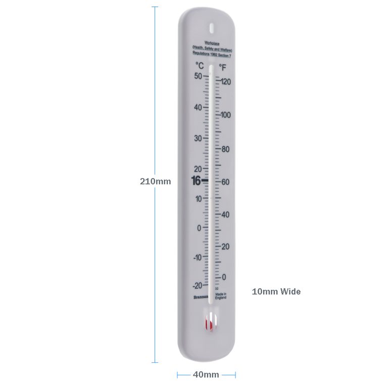 215mm plastic wall thermometer - workplace thermometer | Brannan