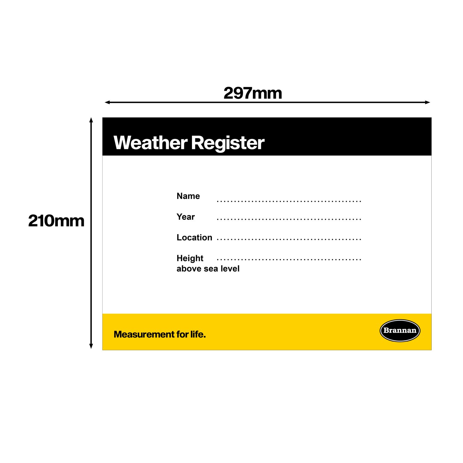 Weather register book for rain gauge | Brannan