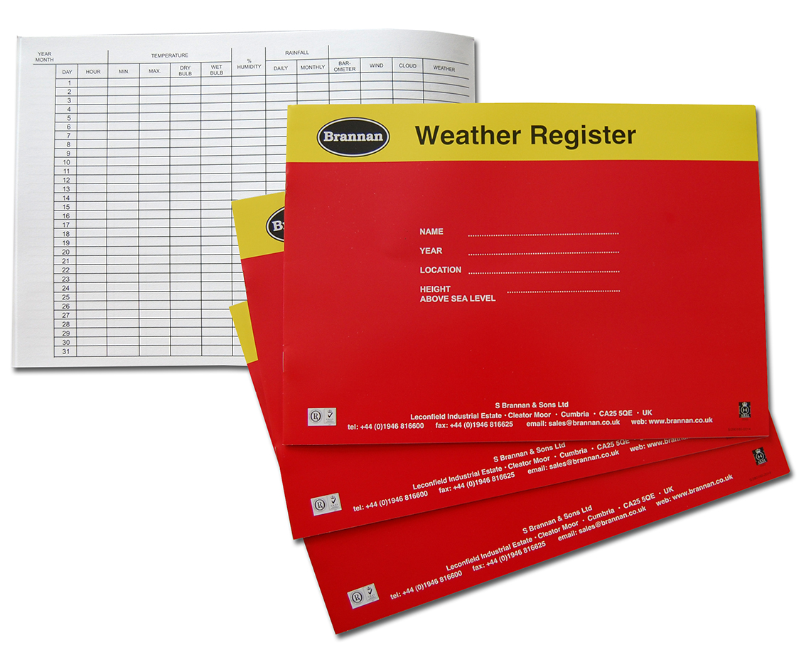 Weather register for rain gauge | Brannan