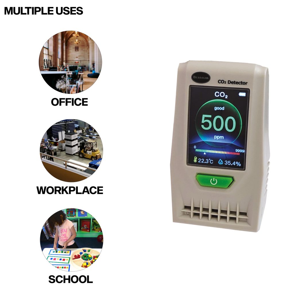 Carbon Dioxide Detector - CO2, Temperature & Humidity - Brannan