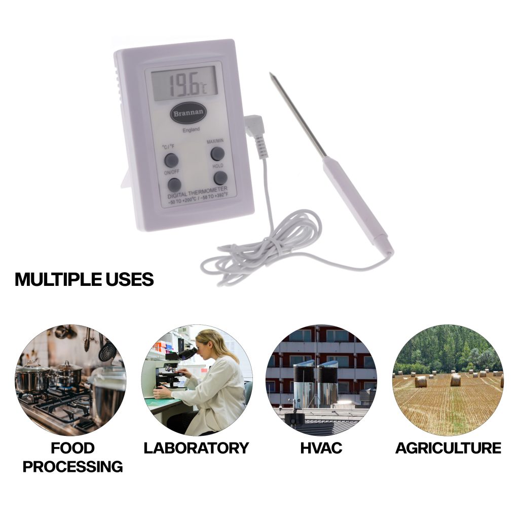 Pre-calibrated hand held digital test thermometer | Brannan