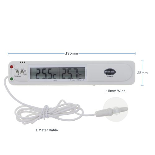 THERM-cert, pre-calibrated digital fridge or freezer thermometer | Brannan