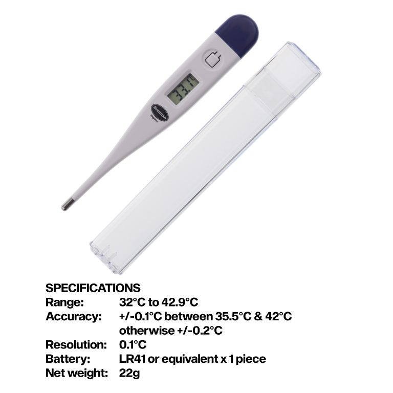 Oral clinical thermometer - THERMcert, pre-calibrated | Brannan