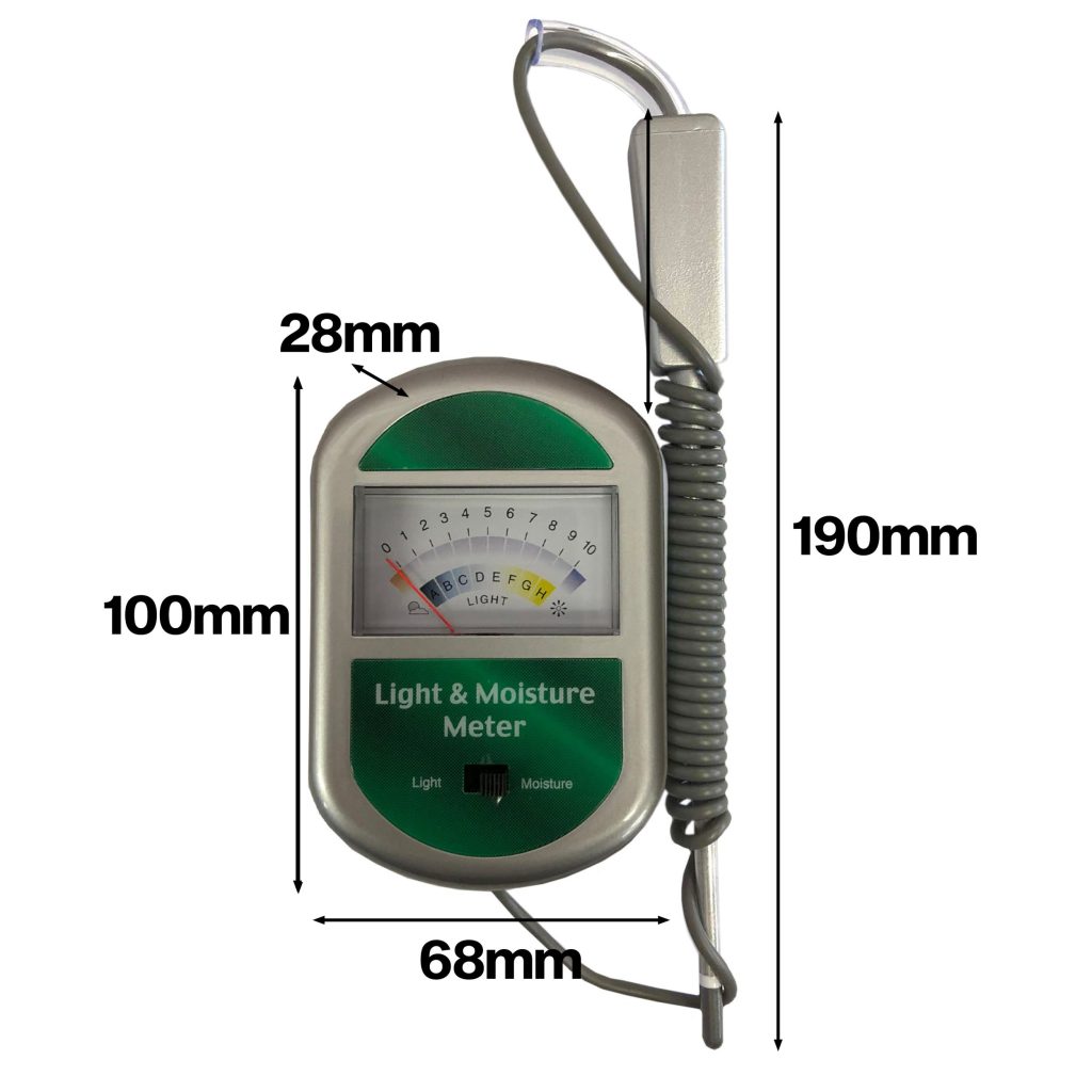 Light & moisture meter with cabled probe | Brannan