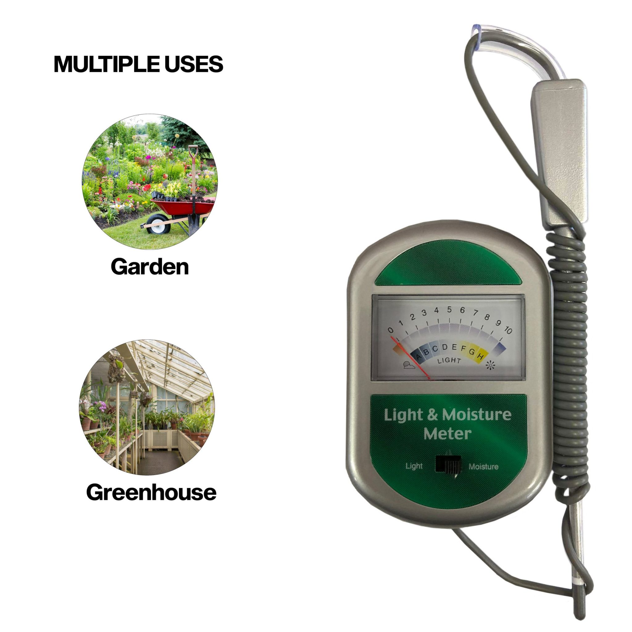 Light & moisture meter with cabled probe | Brannan