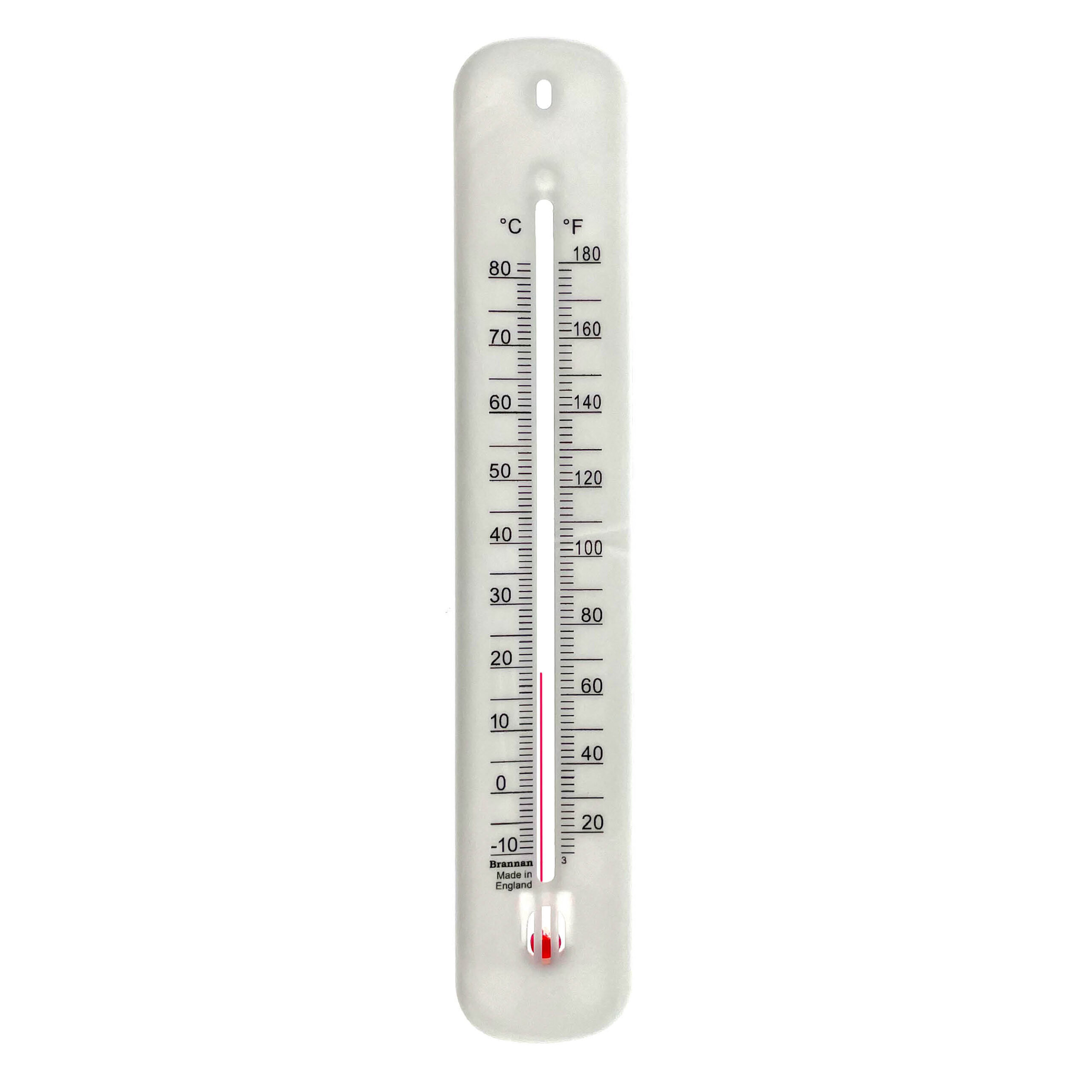 215mm plastic wall thermometer - high range | Brannan
