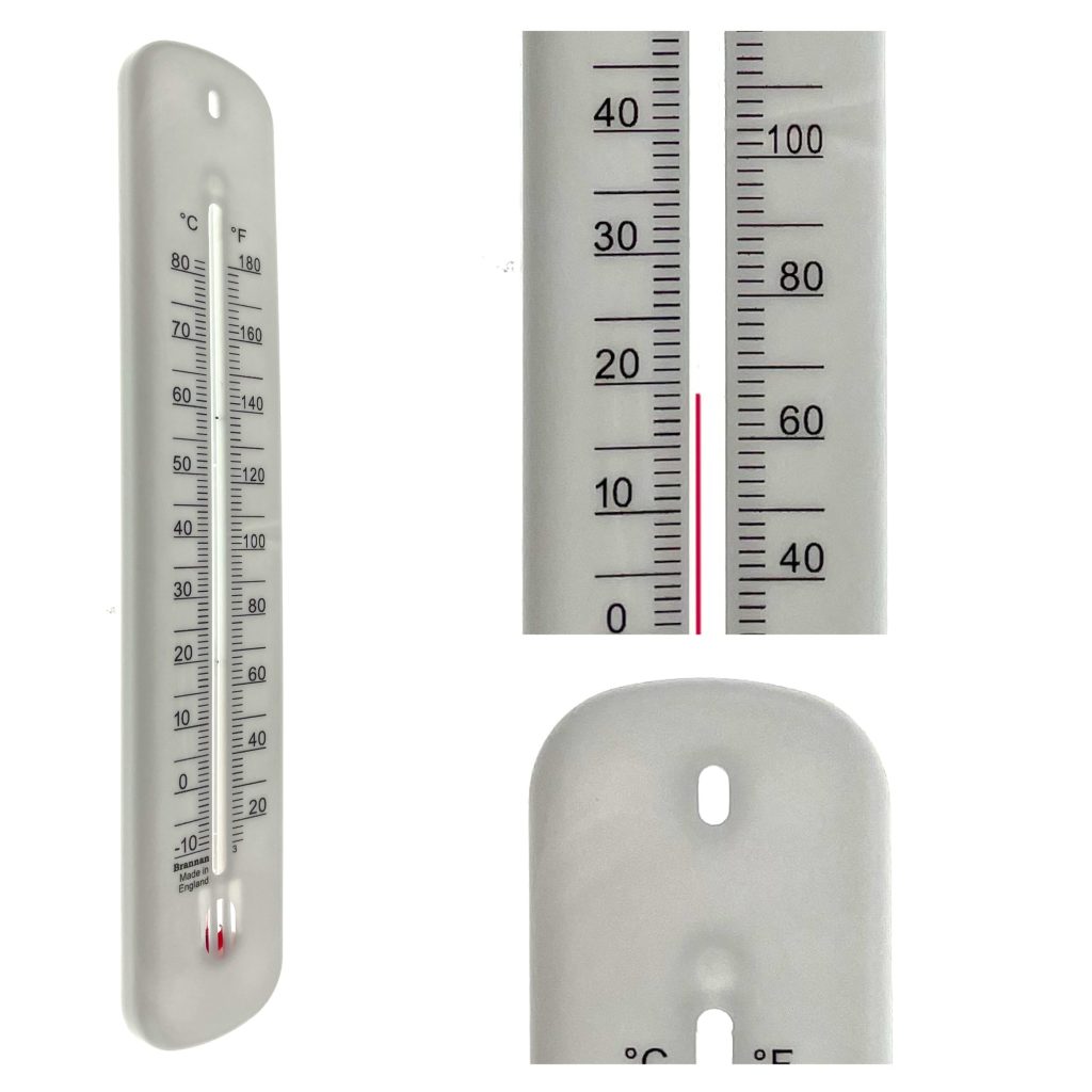 215mm plastic wall thermometer - high range | Brannan