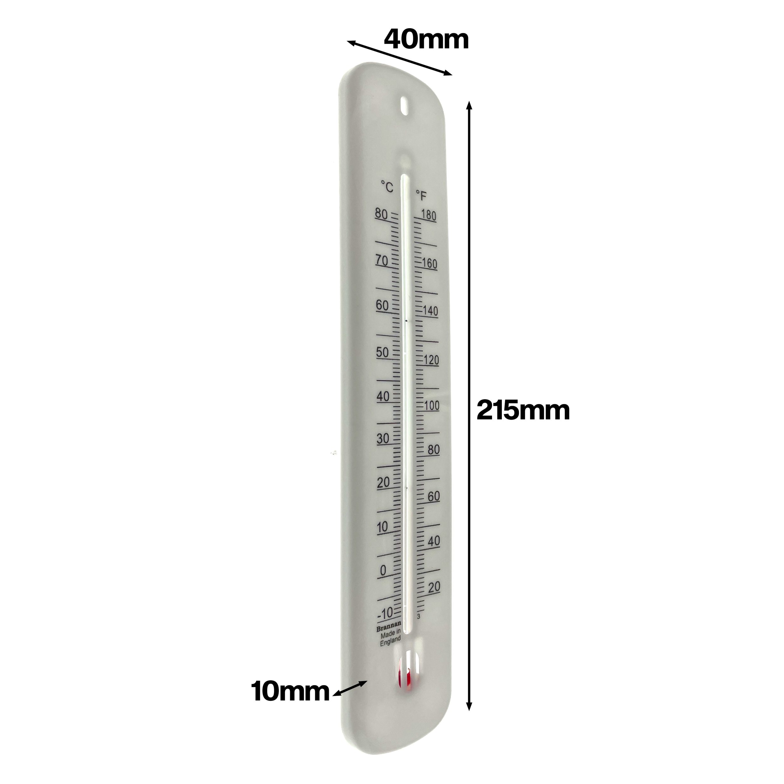 215mm plastic wall thermometer - high range | Brannan