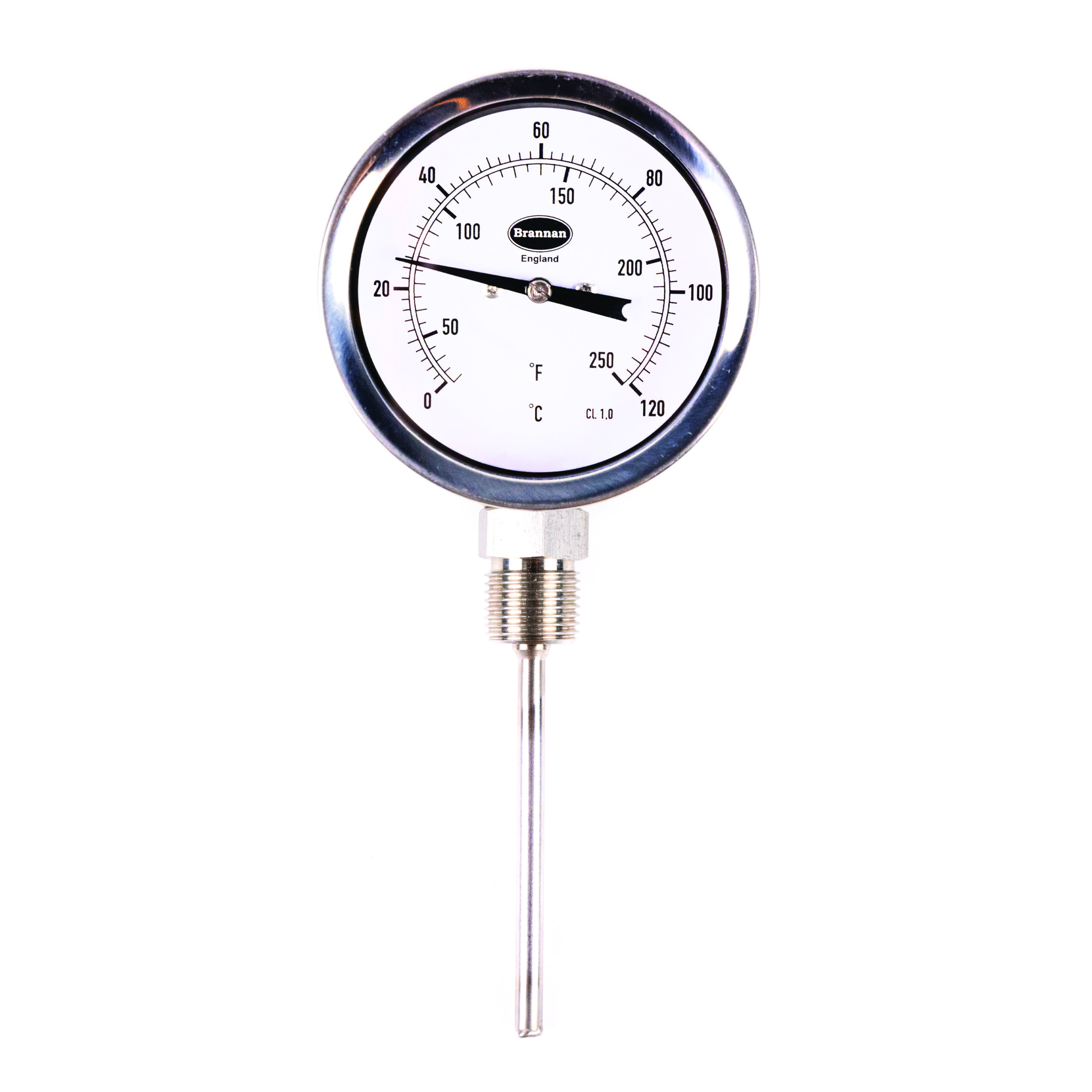 Outdoor stainless steel dial thermometer in heavy duty case | Brannan
