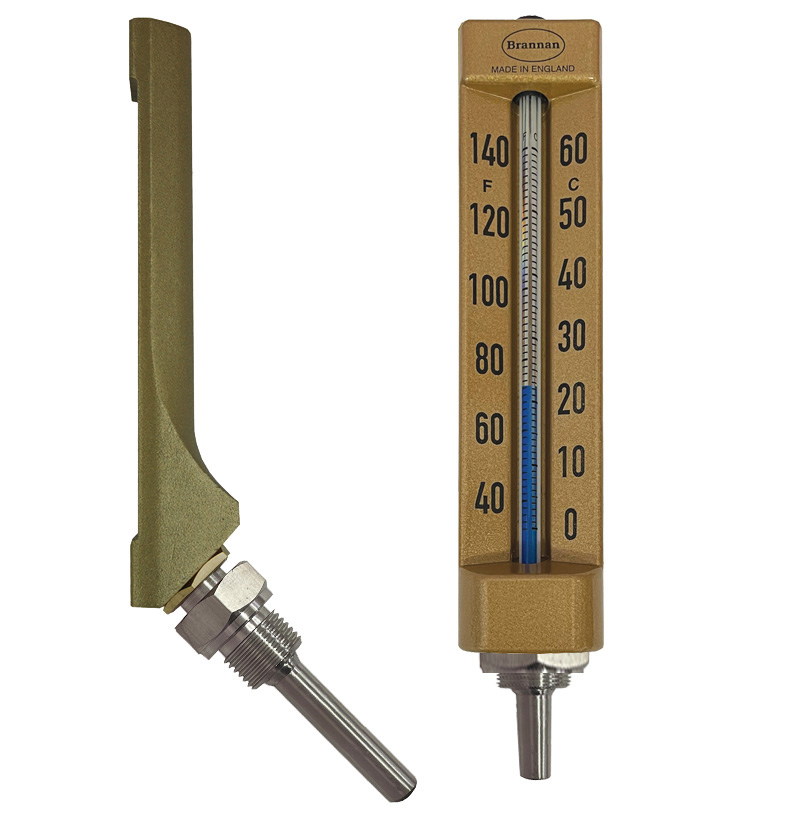 135 degree obtuse angle V-Line thermometer | Brannan
